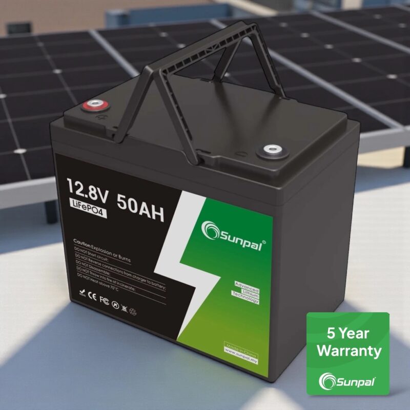 Sunpal 12V 50Ah LiFePO4 Lithium Battery – Deep Cycle, Smart BMS | Sunpal